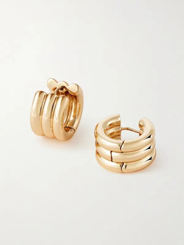 ROXANNE ASSOULIN Triple Tube Hoop Earrings - Gold