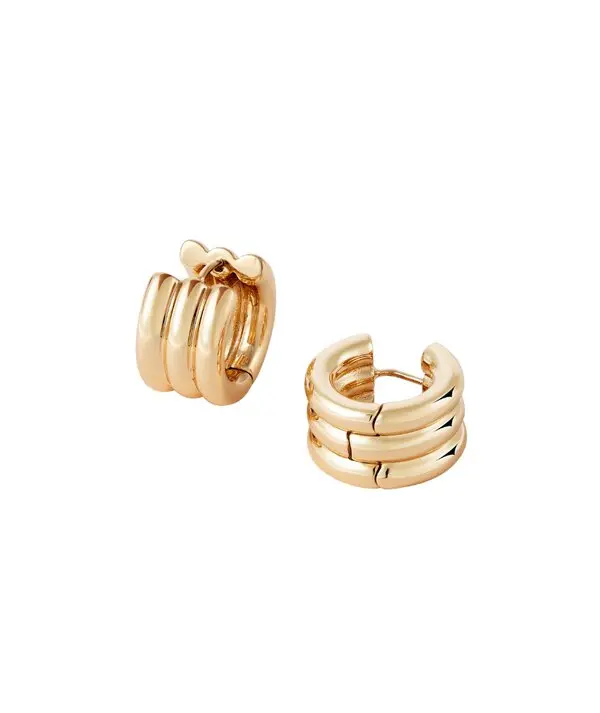 ROXANNE ASSOULIN The Triple Tube Tone Hoop Earrings - Gold