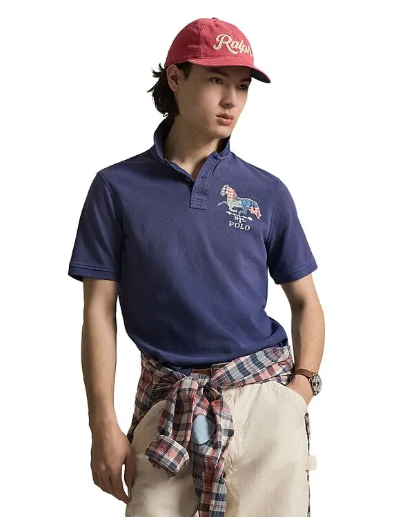 Polo Ralph Lauren Classic Fit Horse Appliqued Polo Shirt - Navy