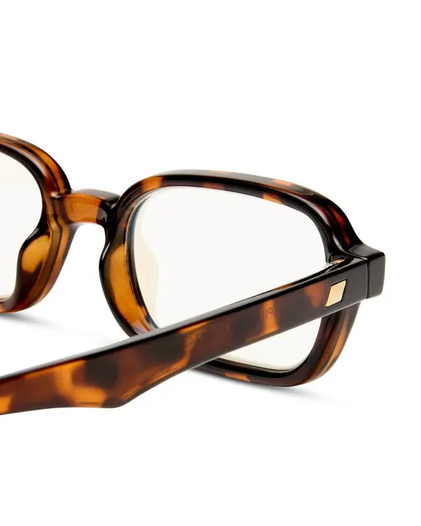 Le Specs Pilferer Rectangular Blue Light Glasses, 53mm - Tort
