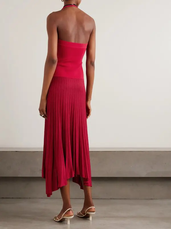 ladies red dress size 18 Final Sale Plus Shiny Faux Wrap Gown with Slit in Dark Garnet – Chic And Curvy The tiered midi skirt main image 1