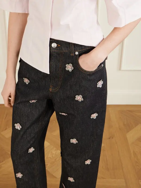 Marni Appliquéd Straight-leg Jeans
