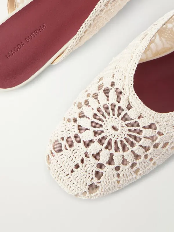 Magda Butrym Crochet Mules - Neutrals