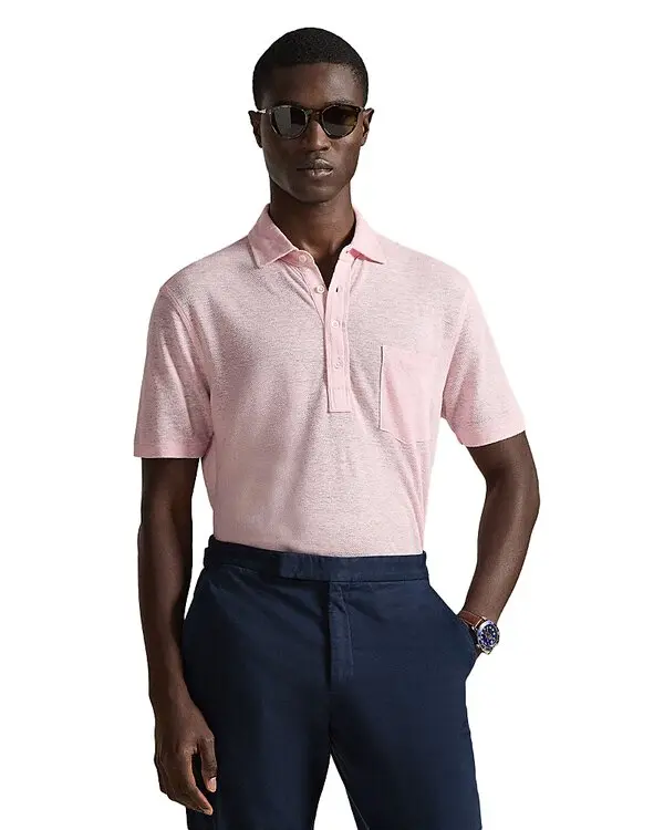 Polo Ralph Lauren Standard Fit Linen Pique Polo Shirt - Pink