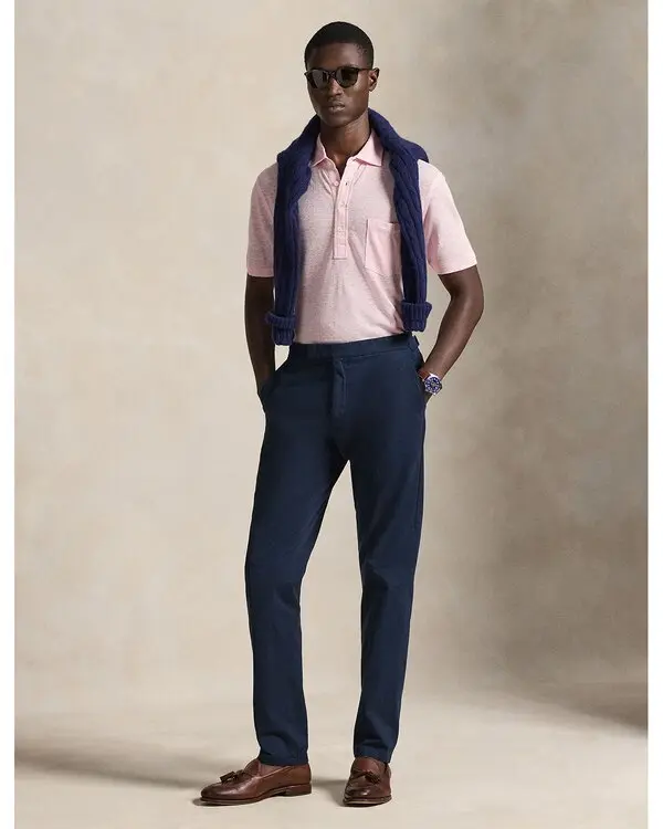 Polo Ralph Lauren Standard Fit Linen Pique Polo Shirt - Pink