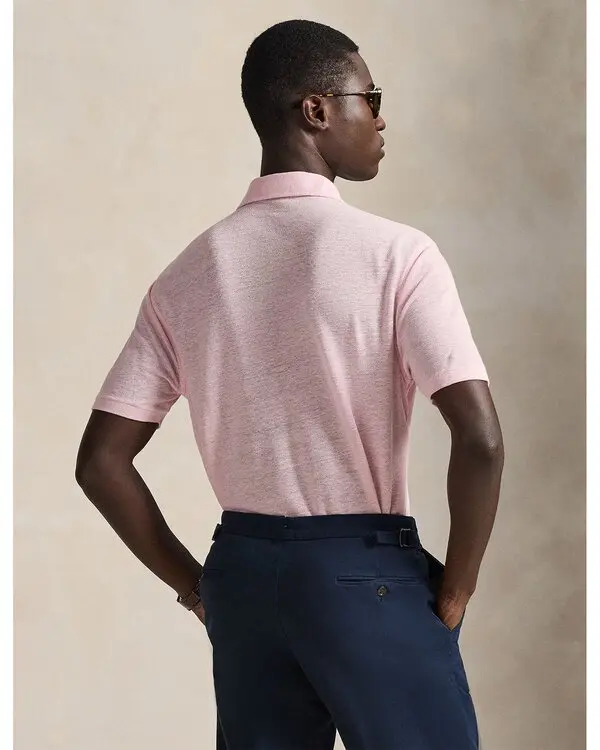 Polo Ralph Lauren Standard Fit Linen Pique Polo Shirt - Pink