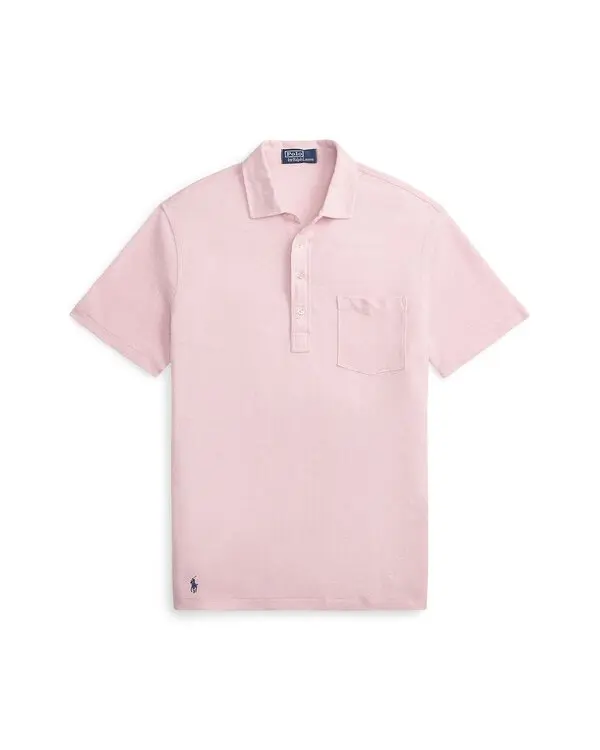 Polo Ralph Lauren Standard Fit Linen Pique Polo Shirt - Pink