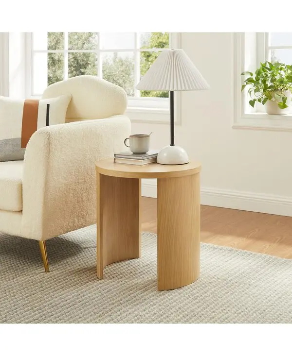 MODWAY Aspect Round Wood End Table