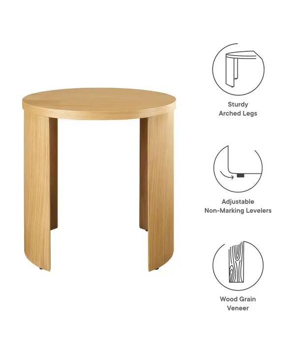 MODWAY Aspect Round Wood End Table