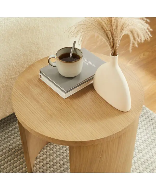 MODWAY Aspect Round Wood End Table