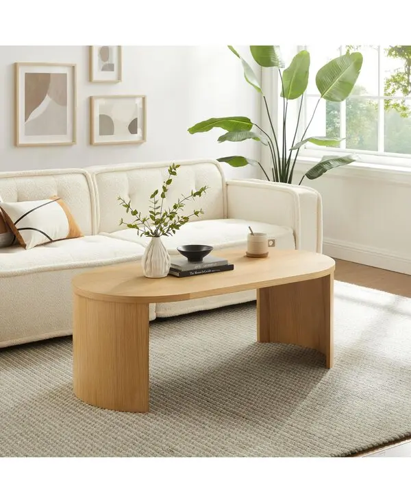 MODWAY Aspect Oval Wood Coffee Table