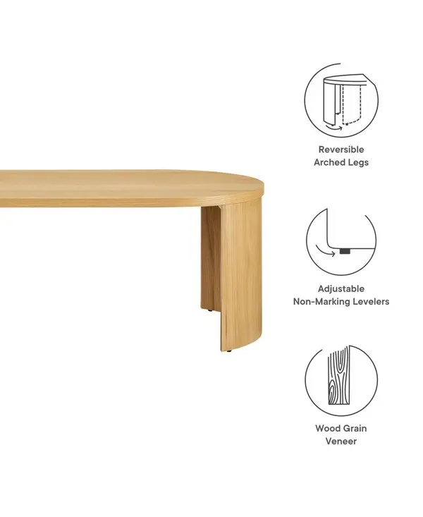 MODWAY Aspect Oval Wood Coffee Table