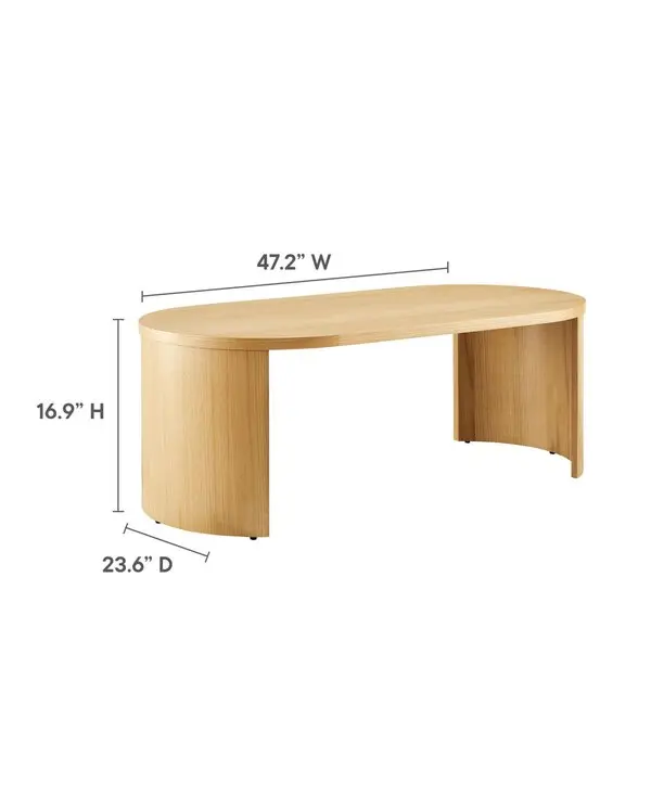 MODWAY Aspect Oval Wood Coffee Table