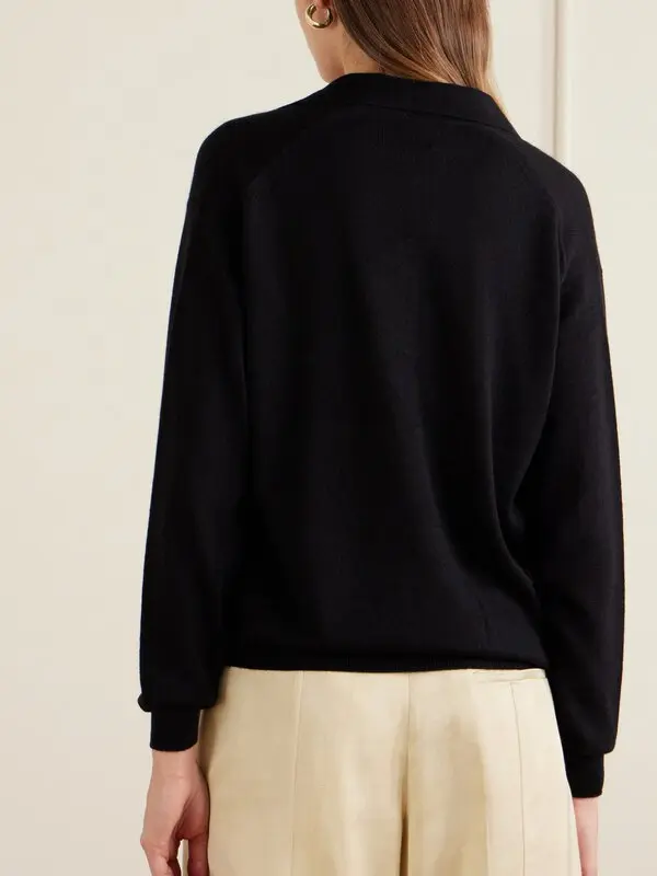 Auralee Cashmere And Silk-blend Polo Sweater