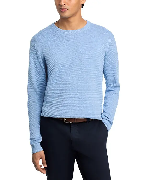 Peter Millar Coolspun Lite Textured Crewneck Sweater - Cloudy Blue
