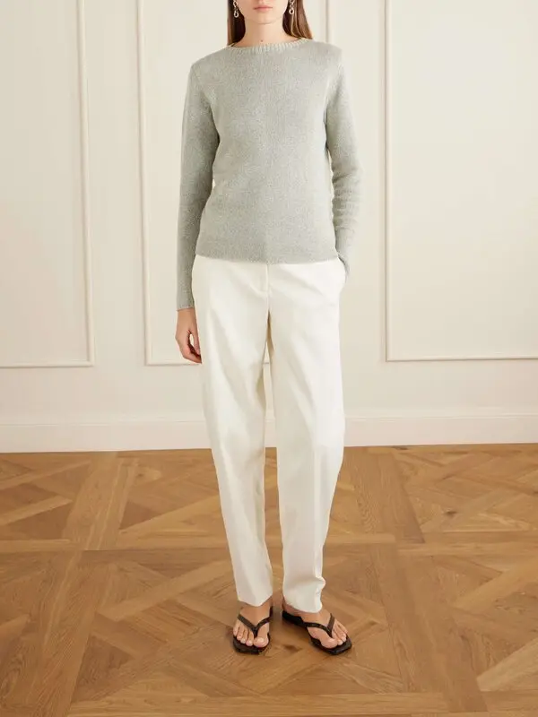 Auralee Mélange Cashmere And Silk-blend Sweater
