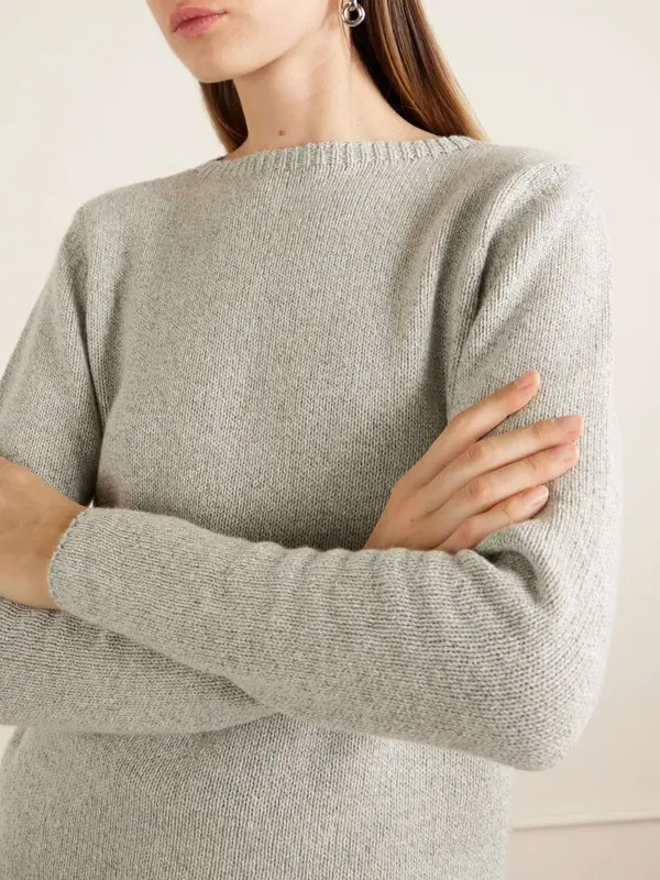 Auralee Mélange Cashmere And Silk-blend Sweater
