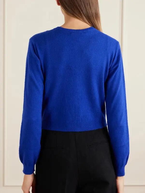Auralee Brushed Cashmere And Cotton-blend Cardigan - Blue