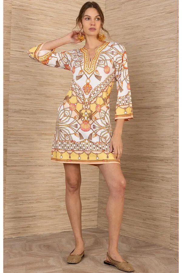 Hale Bob Holiday Jersey Mini Dress - Gold