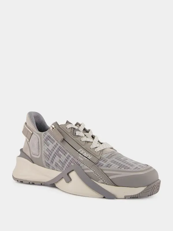 Fendi Flow Mesh And Suede Sneakers - Grey