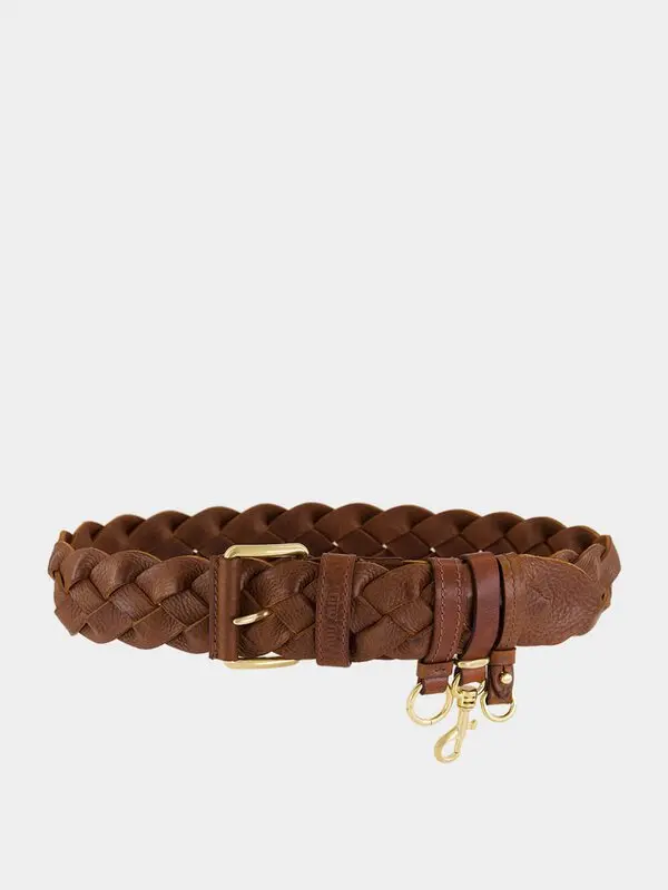 Miu Miu Braided Leather Belt - Brown