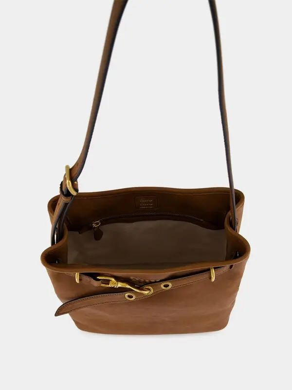 Miu Miu Nappa Leather Bucket Bag - Brown