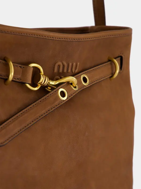 Miu Miu Nappa Leather Bucket Bag - Brown