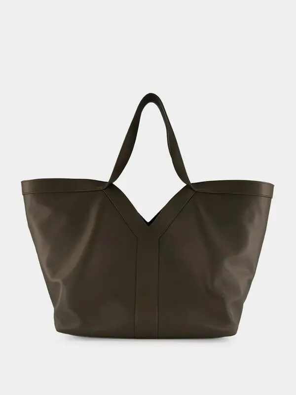 Saint Laurent Y Tote In Leather - Green
