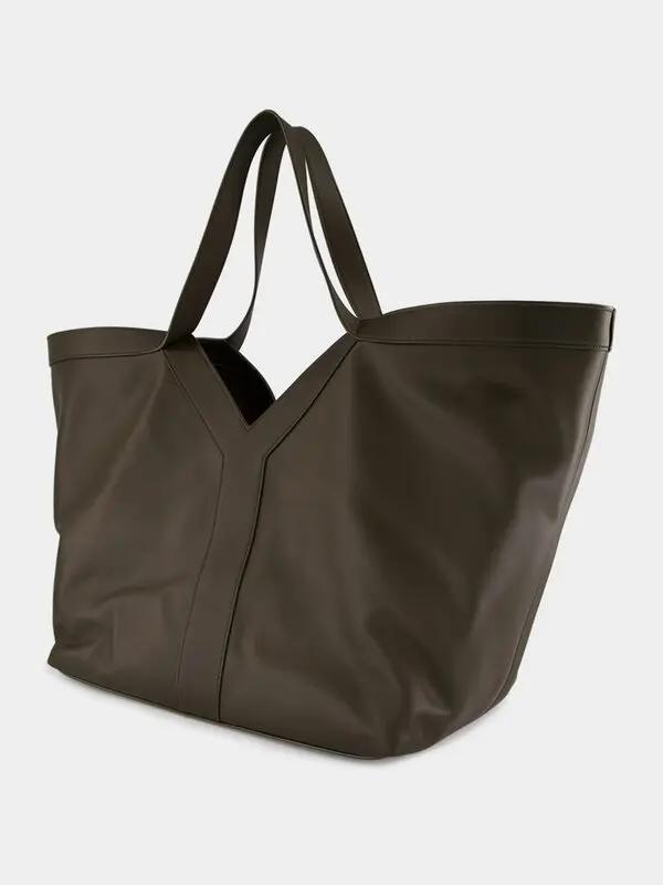 Saint Laurent Y Tote In Leather - Green