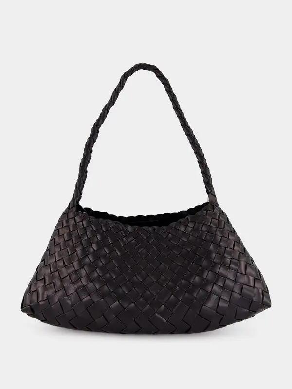 Dragon Diffusion Rosanna Woven Leather Baguette - Black