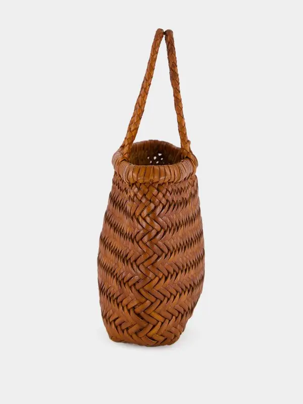 Dragon Diffusion Mini Flat Gora Tan Woven Bag - Brown