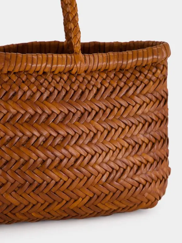 Dragon Diffusion Mini Flat Gora Tan Woven Bag - Brown