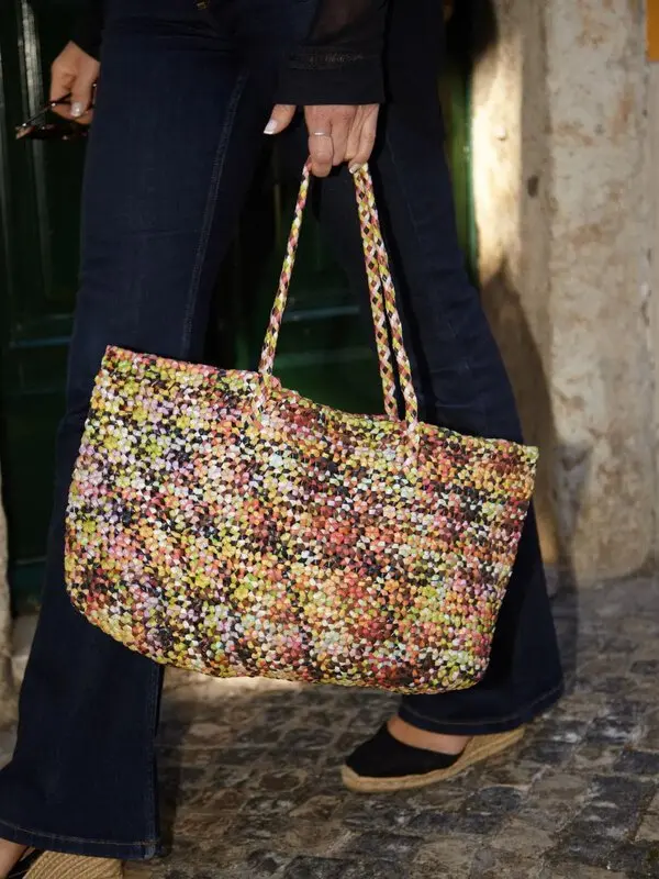 Dragon Diffusion Octo Multi Woven Leather Tote - Multicolour