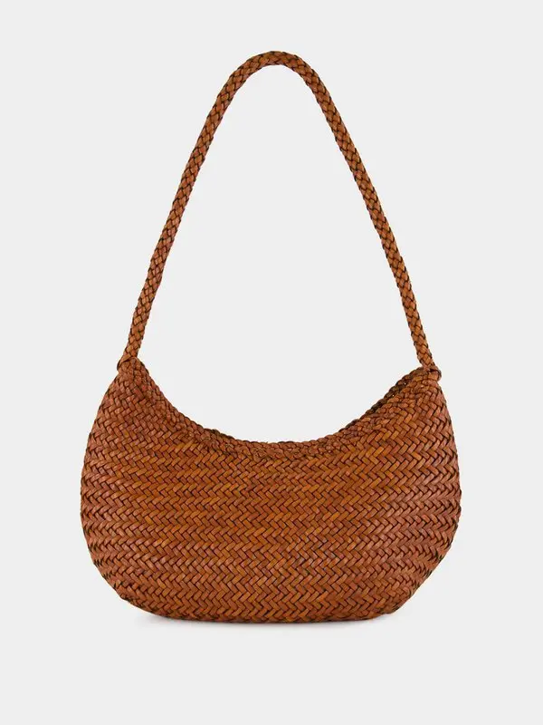 Dragon Diffusion Nova Luna Woven Leather Tote - Brown