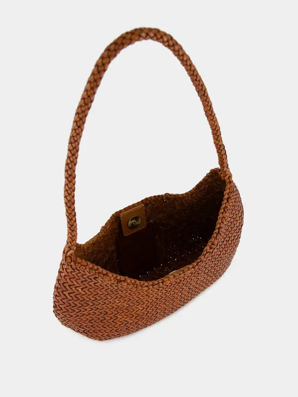 Dragon Diffusion Nova Luna Woven Leather Tote - Brown
