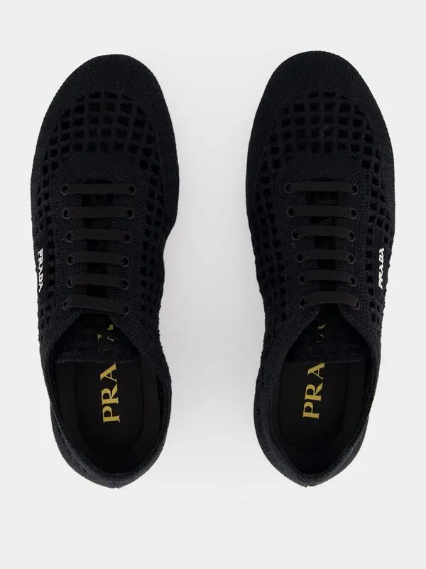 Prada Collapse Crochet Laced Sneakers