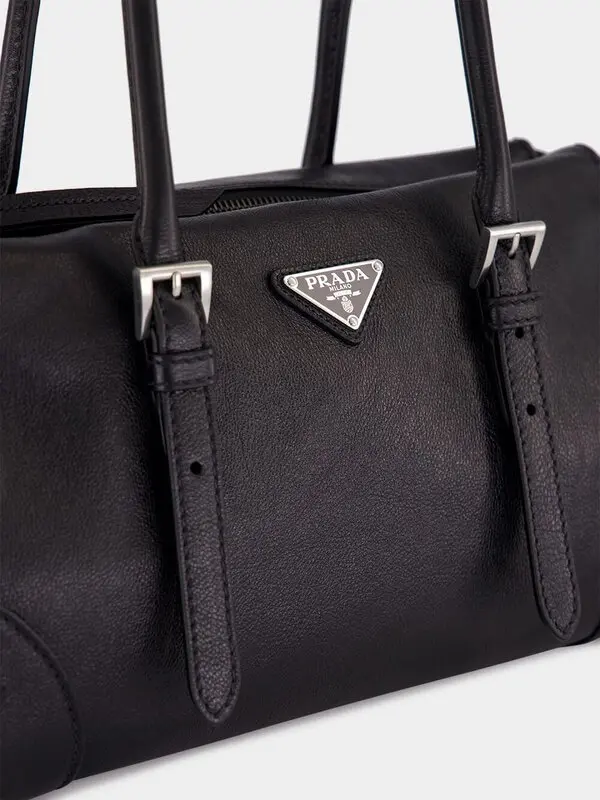 Prada Medium Leather Tote - Black