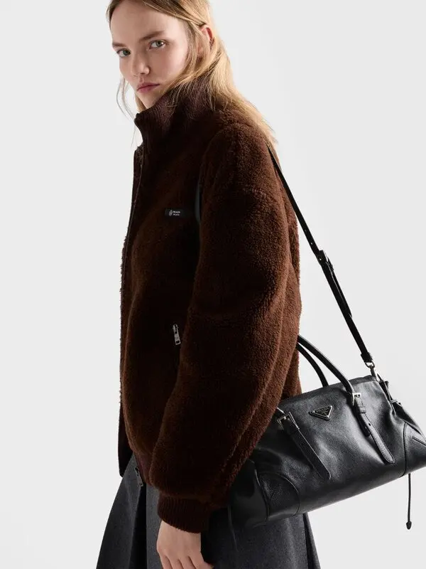 Prada Medium Leather Tote - Black