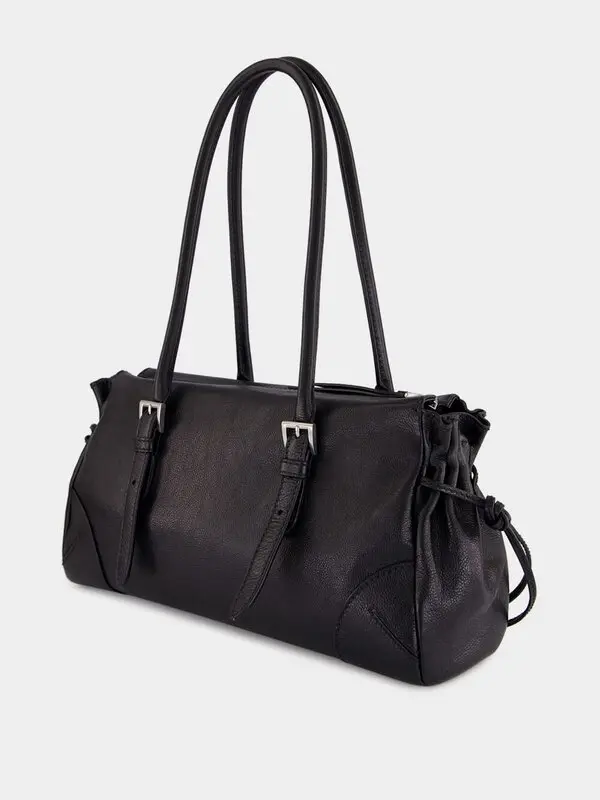 Prada Medium Leather Tote - Black