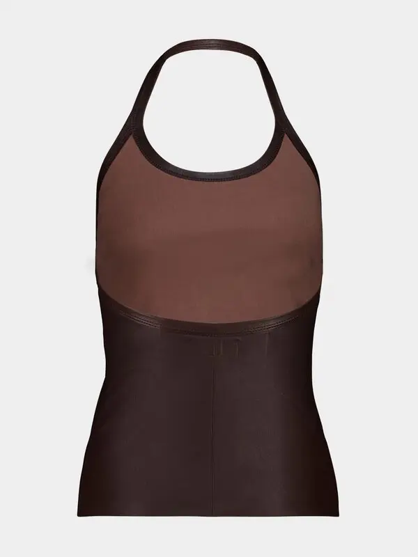 Stouls Leather Halter Top - Grey