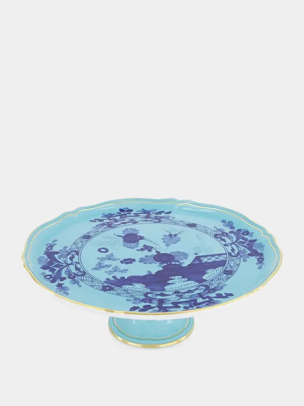 GINORI 1735 Iris Oriente Italiano Cake Stand - Blue