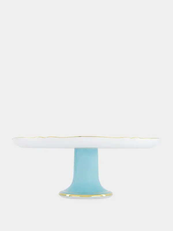GINORI 1735 Iris Oriente Italiano Cake Stand - Blue