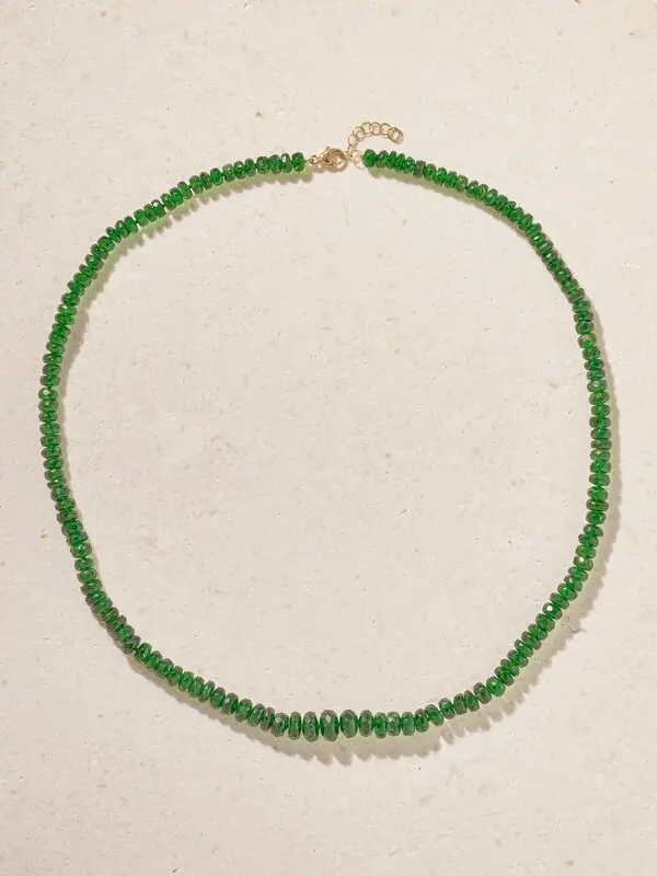 Jia Jia 14-karat Gold Chrome Diopside Necklace - Green