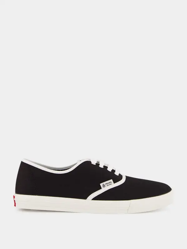 Prada Drill Fabric Low-top Sneakers - Black