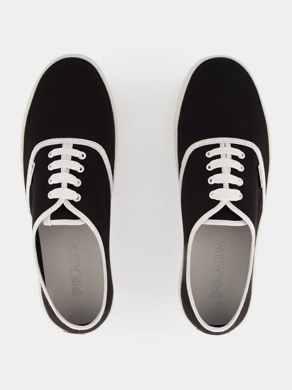Prada Drill Fabric Low-top Sneakers - Black