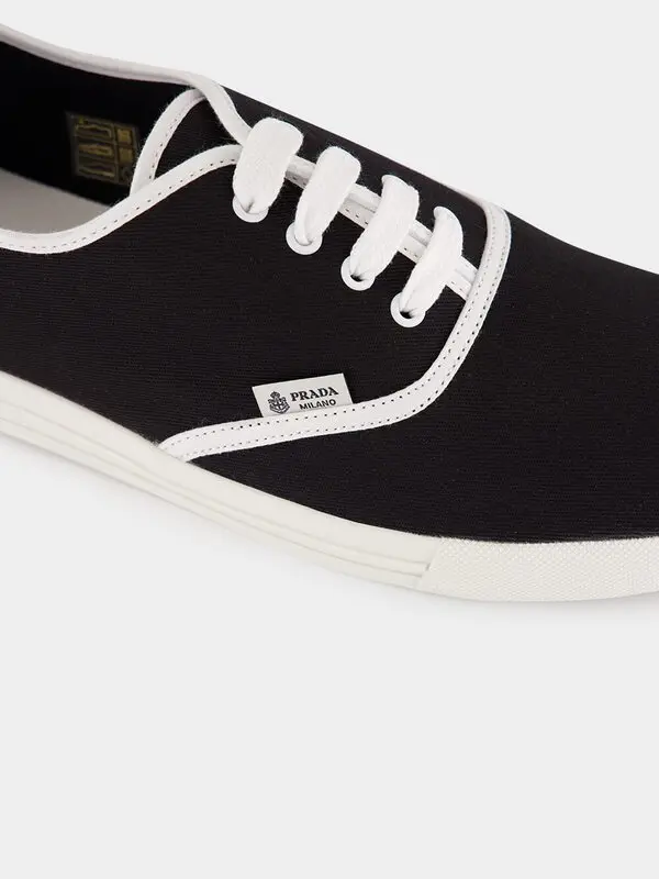 Prada Drill Fabric Low-top Sneakers - Black