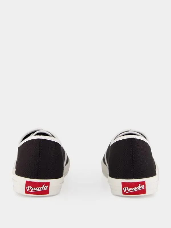 Prada Drill Fabric Low-top Sneakers - Black