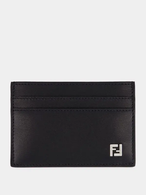 Fendi Leather Ff Squared Card Holder - Black