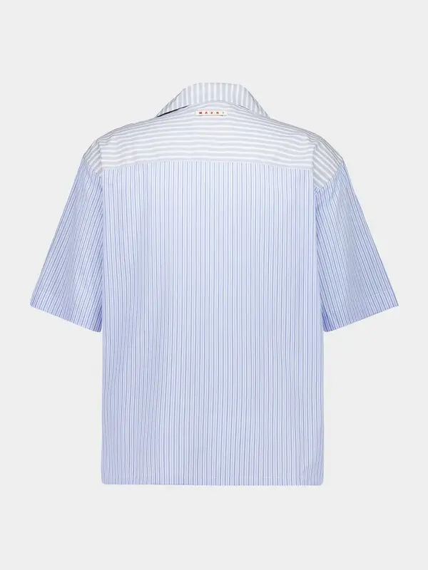 Marni Opal Striped Poplin Bowling Shirt - Blue