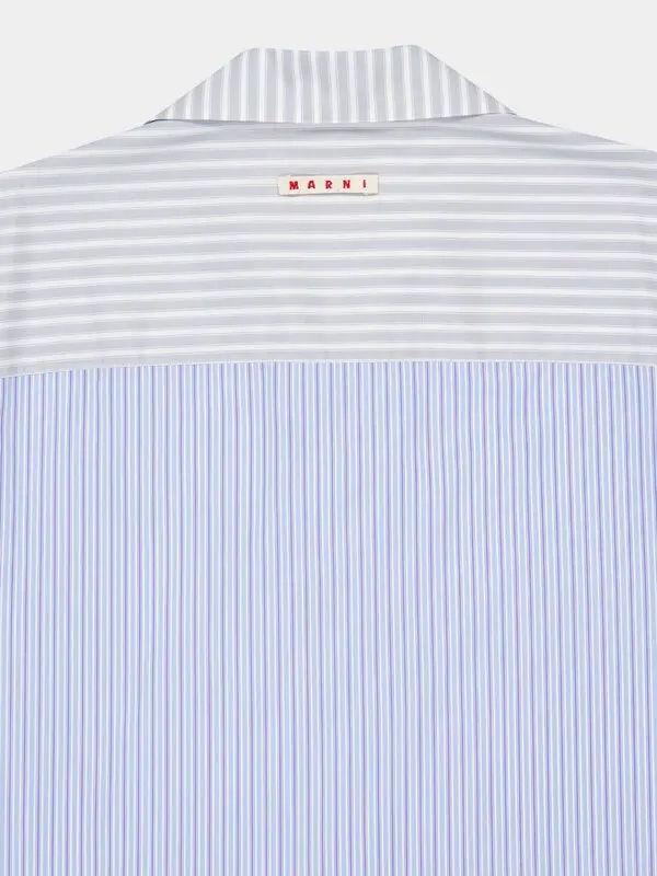 Marni Opal Striped Poplin Bowling Shirt - Blue